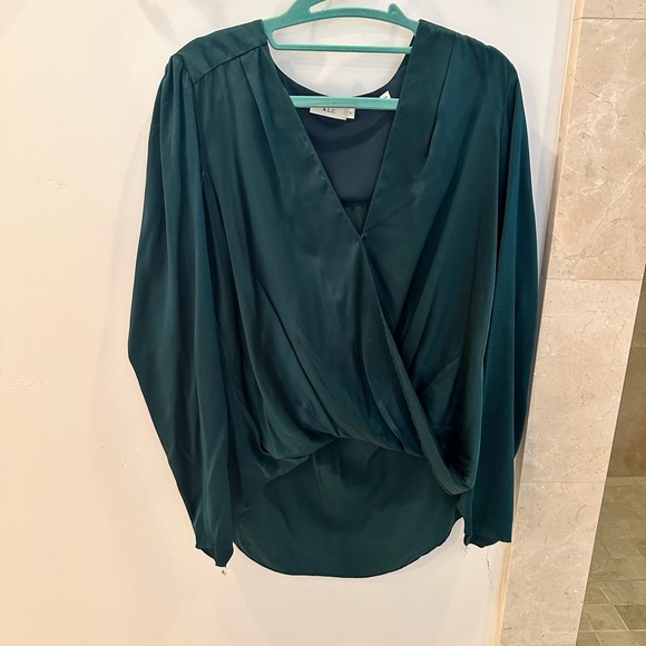 A.L.C. | Tops | Alc Green Wrap Blouse Relaxed Style | Poshmark